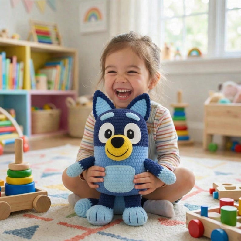 Bluey Crochet Pattern PDF | Blue Heeler Dog Amigurumi Puppy Plush Toy ...