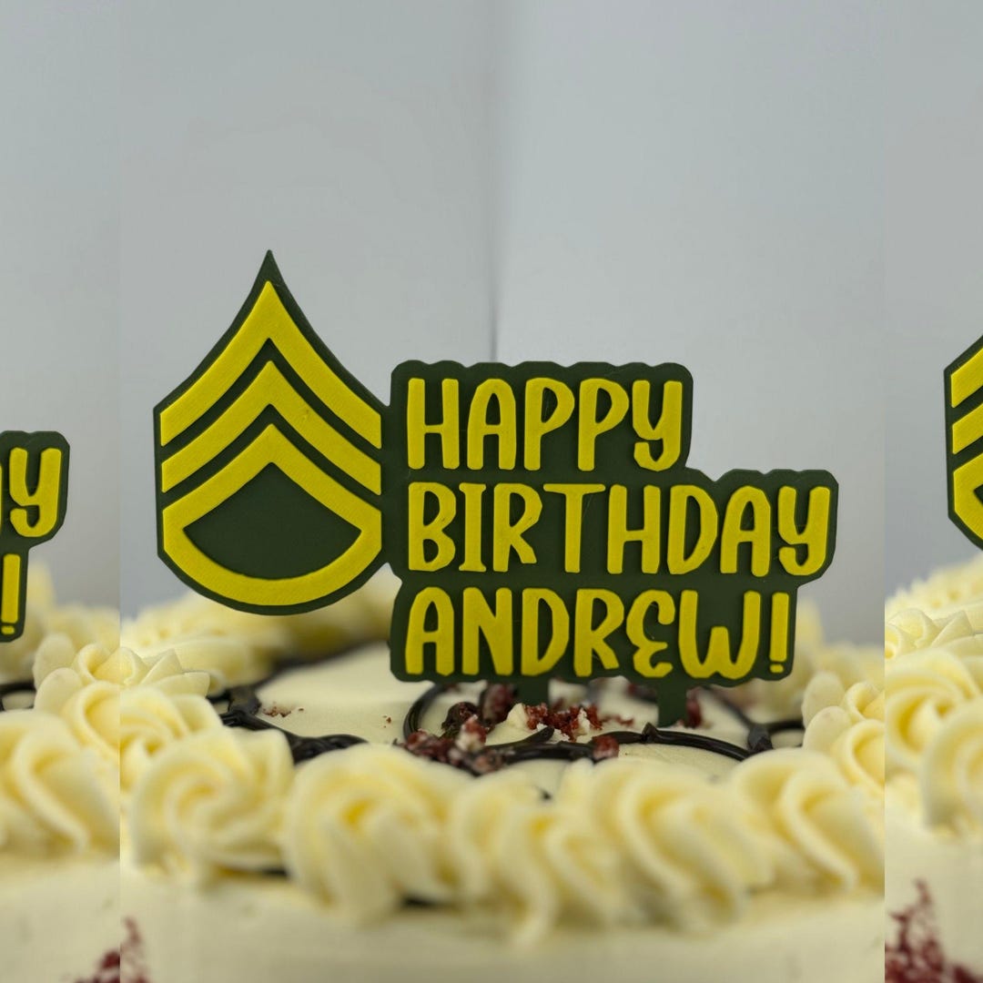 Personalized Army Staff Sergeant Cake Topper, Staff Sergeant Cake ...