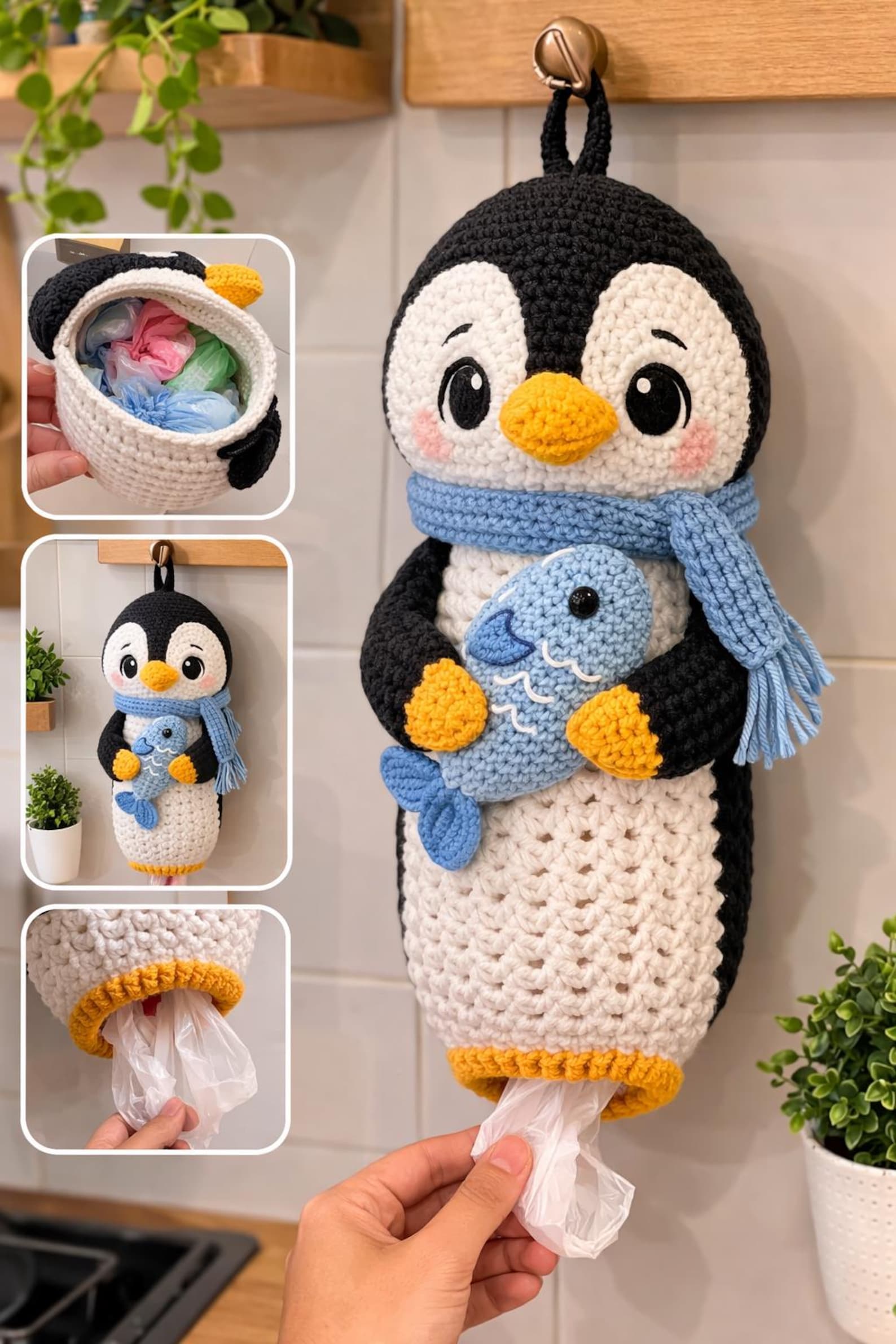 Grocery Bag Penguin- English Crochet Pattern- PDF Digital Download ...