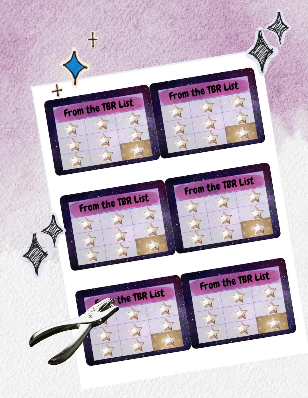 To Be Read Punch Card Book Tracker, Reading Goal-setting Cards, 100 ...
