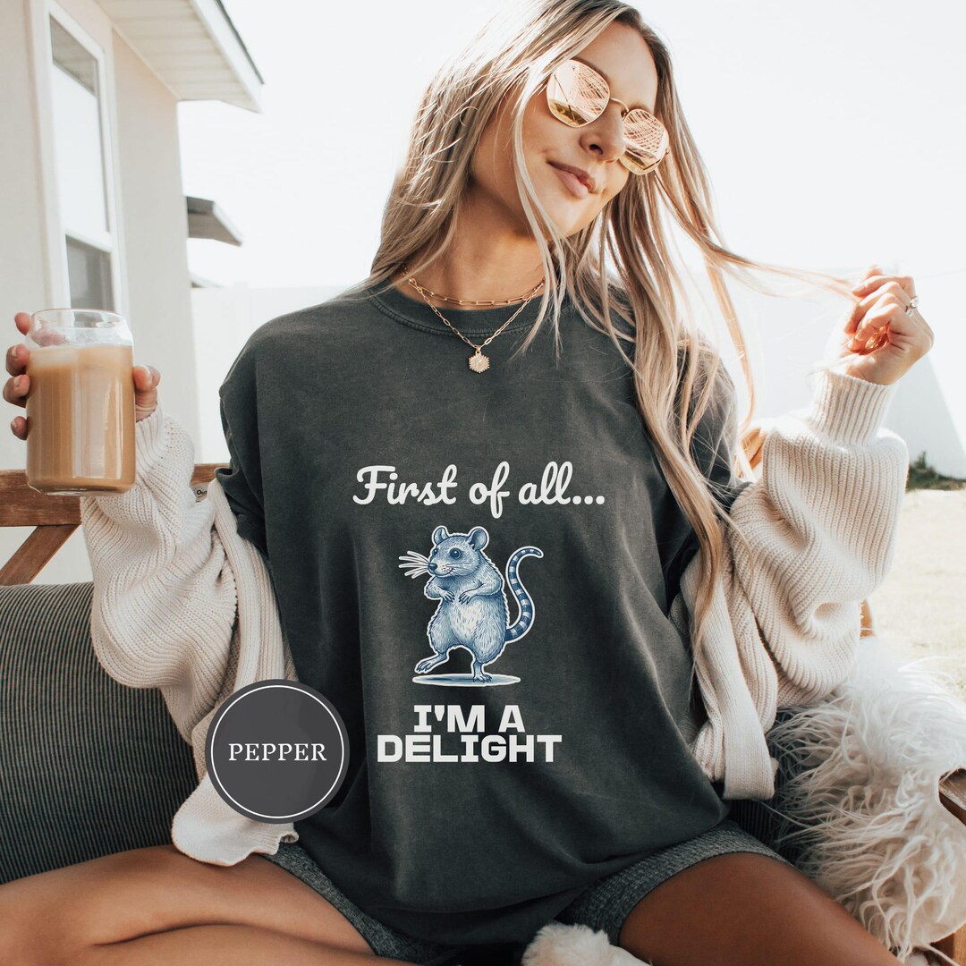 Im a Delight Possum Tshirt, Funny Possum Graphic Tee, First of All ...