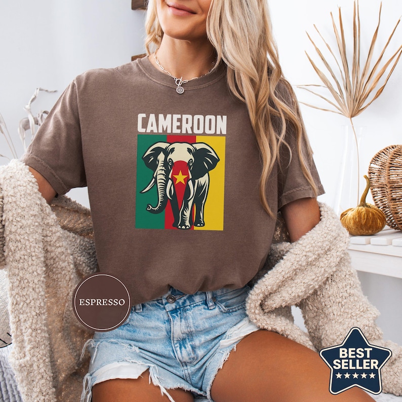 Cameroon Elephant Graphic Shirt, Cameroonian Heritage Tee, West Africa ...