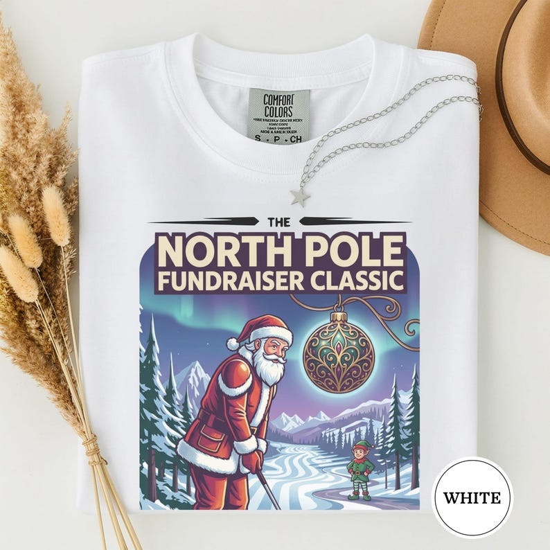The North Pole Fundraiser Classic Shirt, Funny Golf Tee, Santa Golf ...
