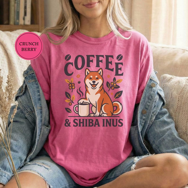 Coffee and Shiba Inus Shirt, Funny Shiba Inu Lover Tee, Shiba Mom Gift ...