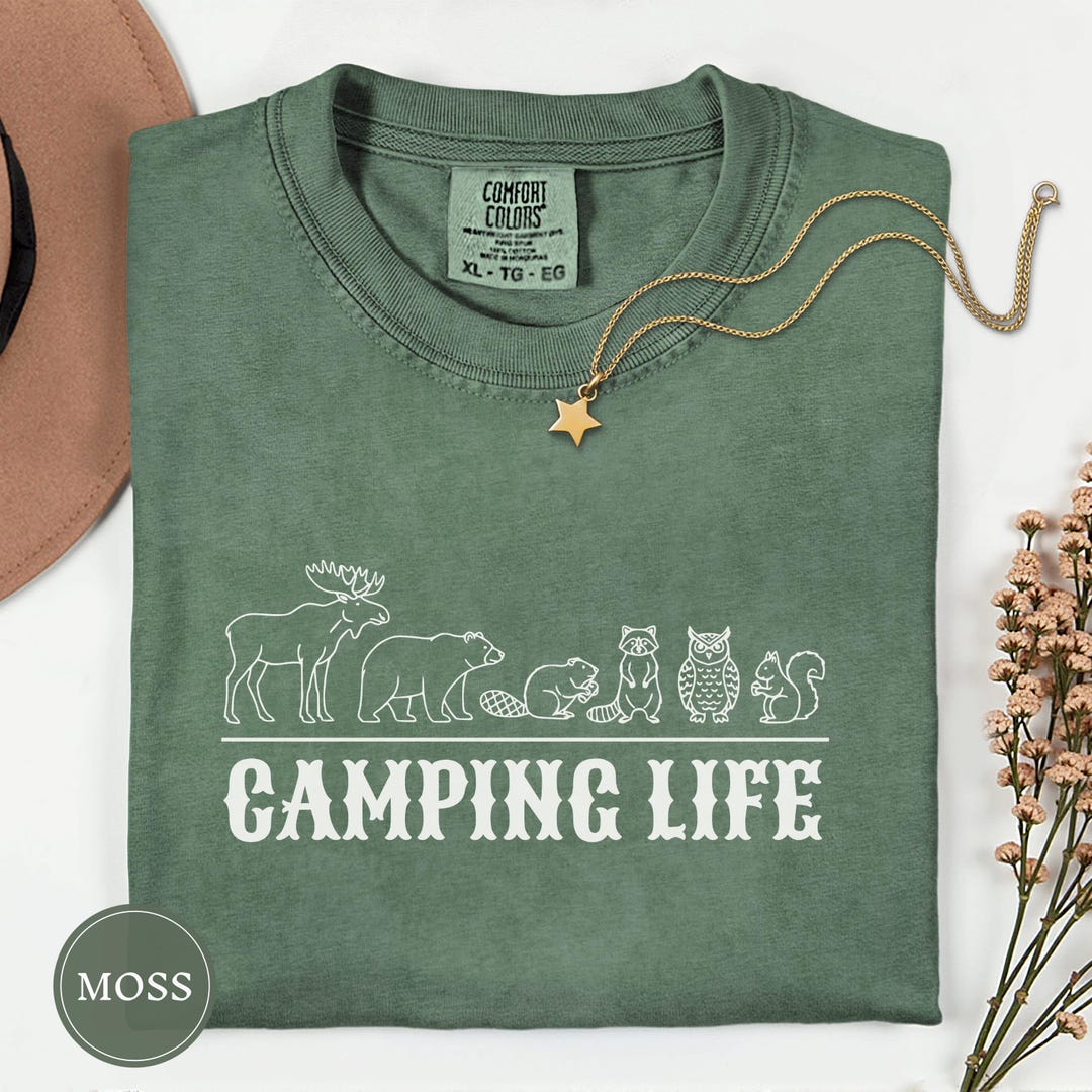 Camping Life T-shirt, Camper Shirt, Outdoorsy Gift, Embroidered Camping ...