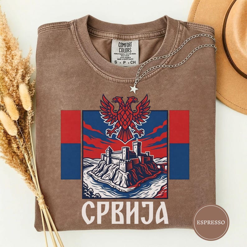 Serbia Fortress Heritage Shirt, Serbian Heritage Tee, Eastern Europe ...