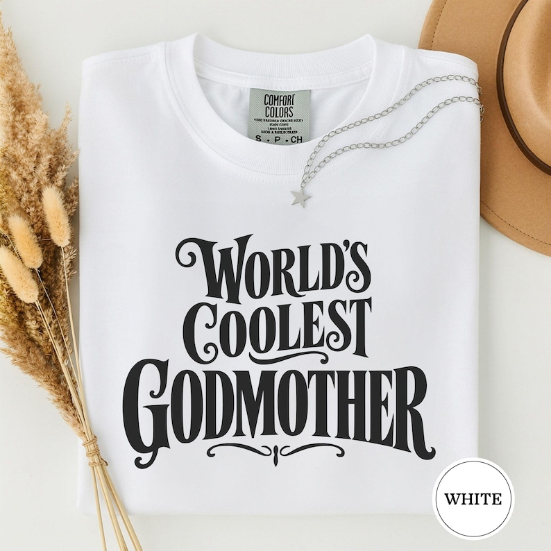 Worlds Coolest Godmother Tee, Cute Godmom Shirt, Cool Godparent Gift ...