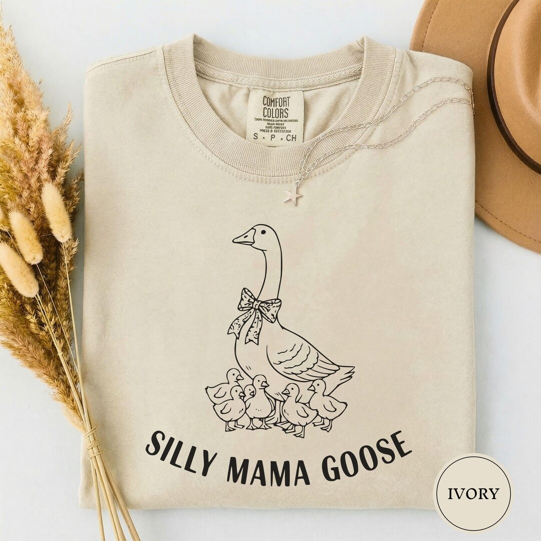 Silly Mama Goose Shirt, Goose With Multiple Goslings Mom Tee, Funny Big ...