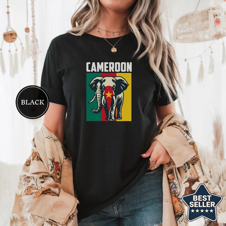 Cameroon Elephant Graphic Shirt, Cameroonian Heritage Tee, West Africa ...