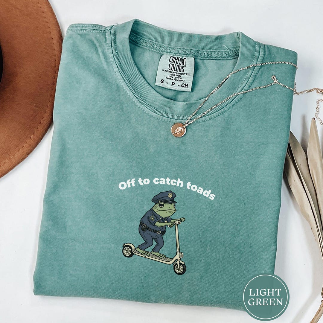 Off to Catch Toads Funny Frog Shirt, Police Officer Frog Tshirt, Cop ...