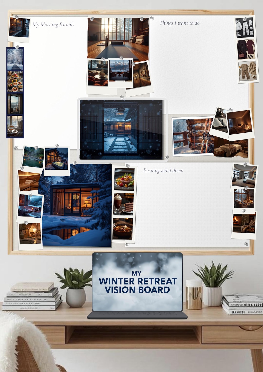 Winter Retreat Vision Board Template | Solo Travel Planner for Canva ...
