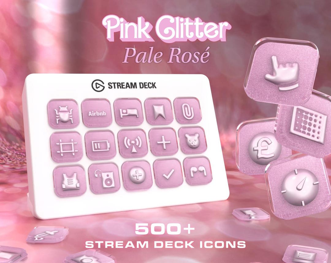 Stream Deck Icons | Pink Glitter - Pale Rosé | Streaming Assets ...