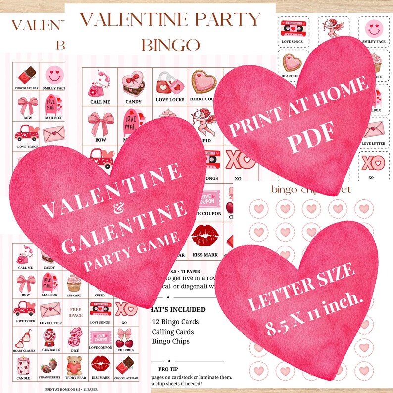Valentine's Day Bingo Game, Classroom Party, Editable Canva Invite (PDF ...