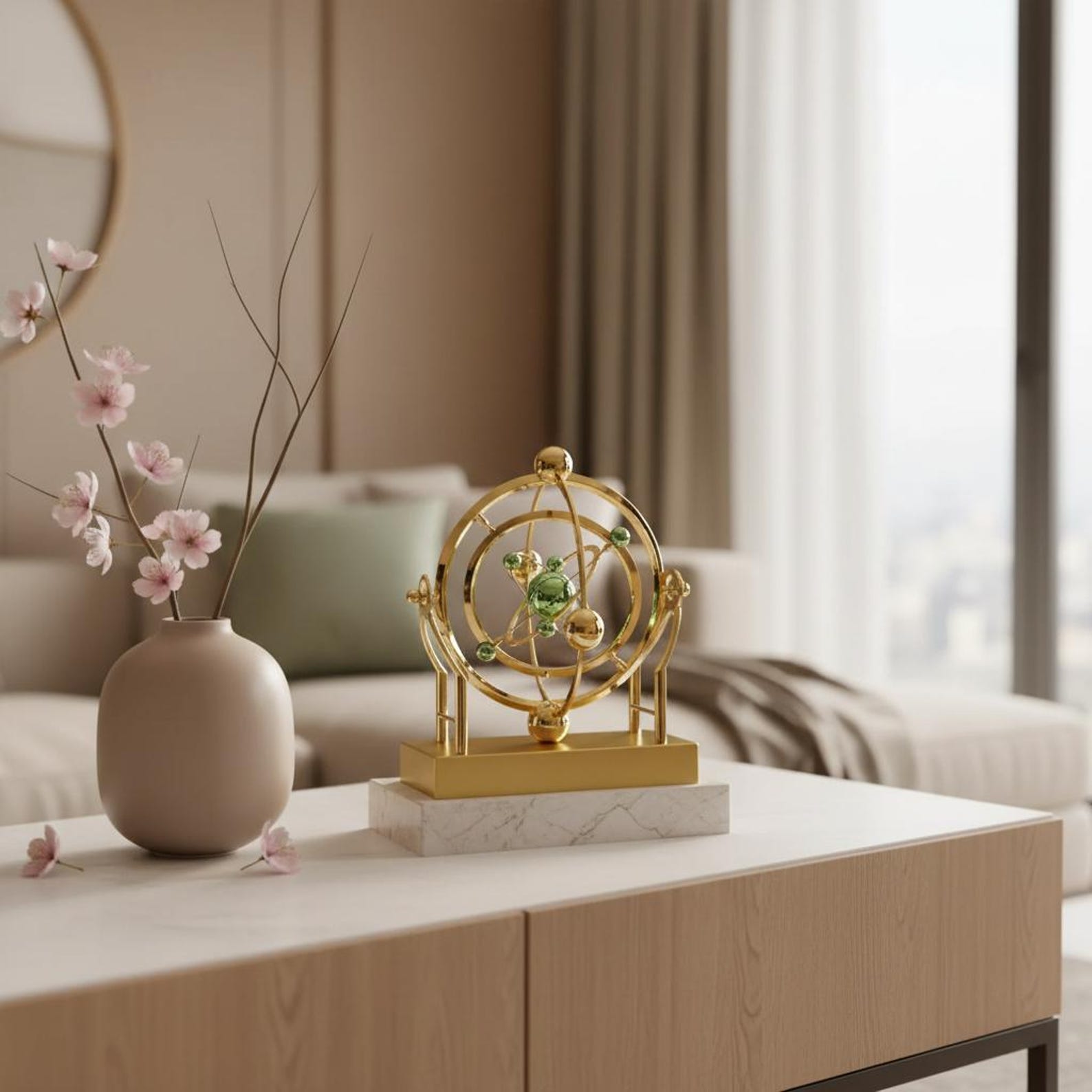 Perpetual Motion Pendulum Desk Decor, Kinetic Rotating Sculpture for ...