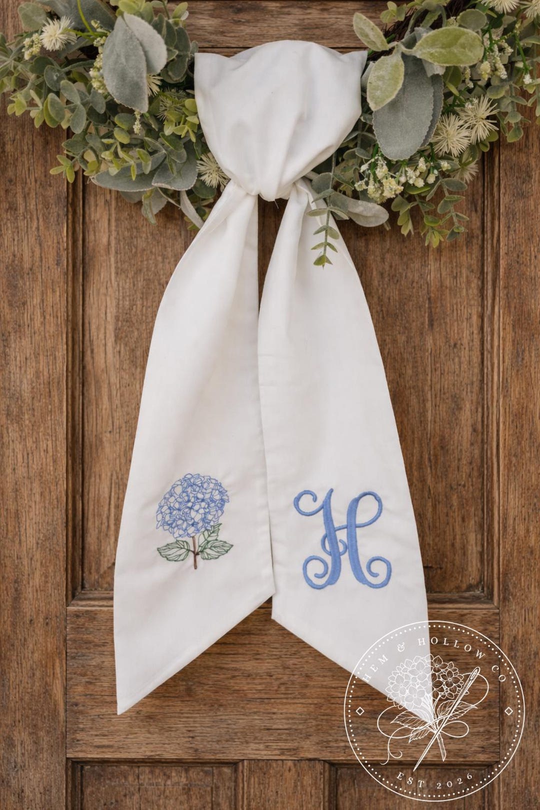 Custom Hydrangea Wreath Sash - Etsy
