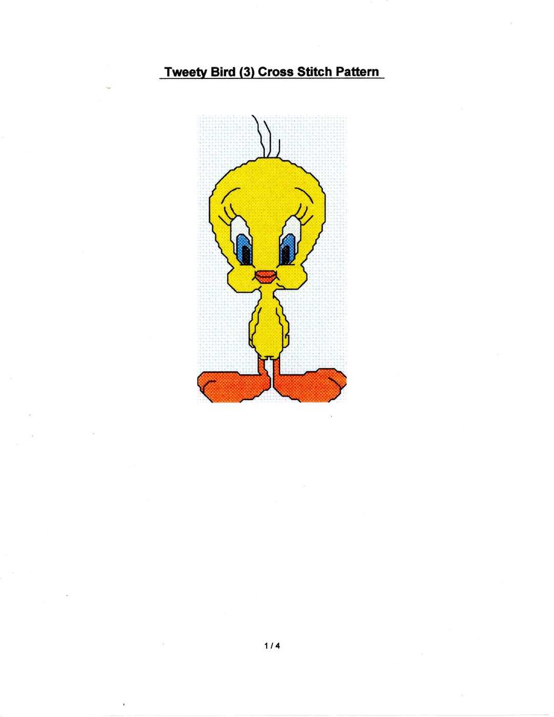 Tweety Bird 3 Cross Stitch Pattern PDF FILE ONLY - Etsy