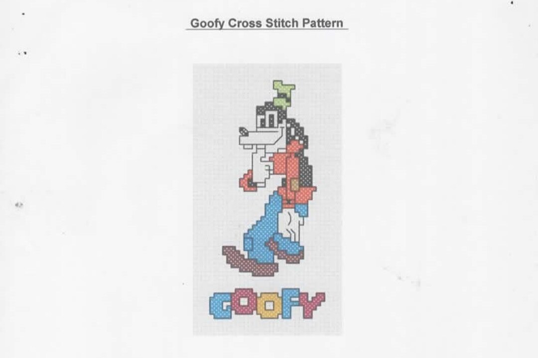 Goofy Cross Stitch Pattern PDF FILE ONLY - Etsy
