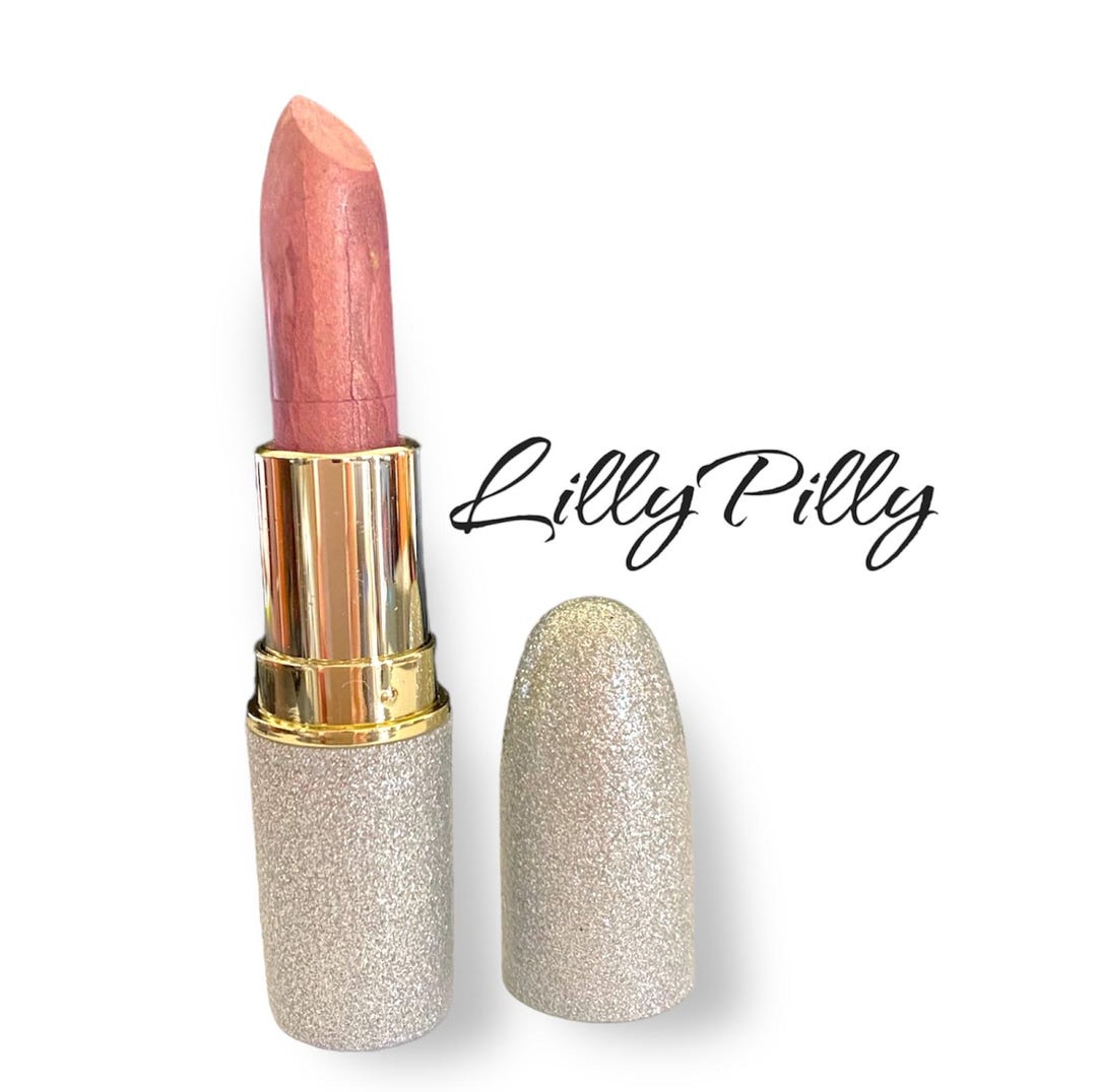 LILLY PILLY, Pink Gold Duo Chrome Lipstick - Vegan Cream Formula, Crush ...