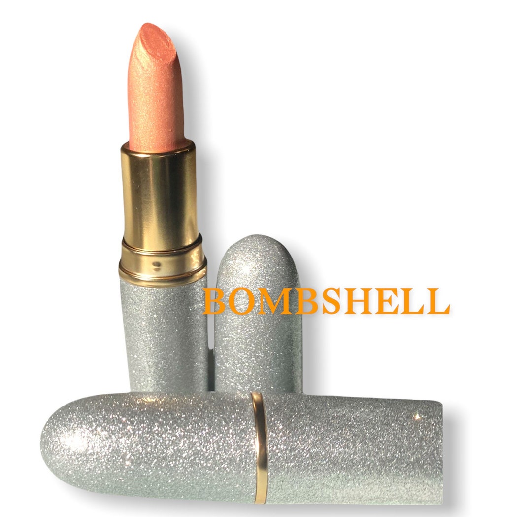 BOMBSHELL, Peach Metallic Lipstick, Peach Champagne, Pigmented, Vegan ...