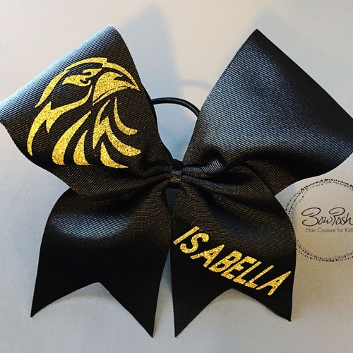 Basketball Cheer Bow Black Personalized | Etsy