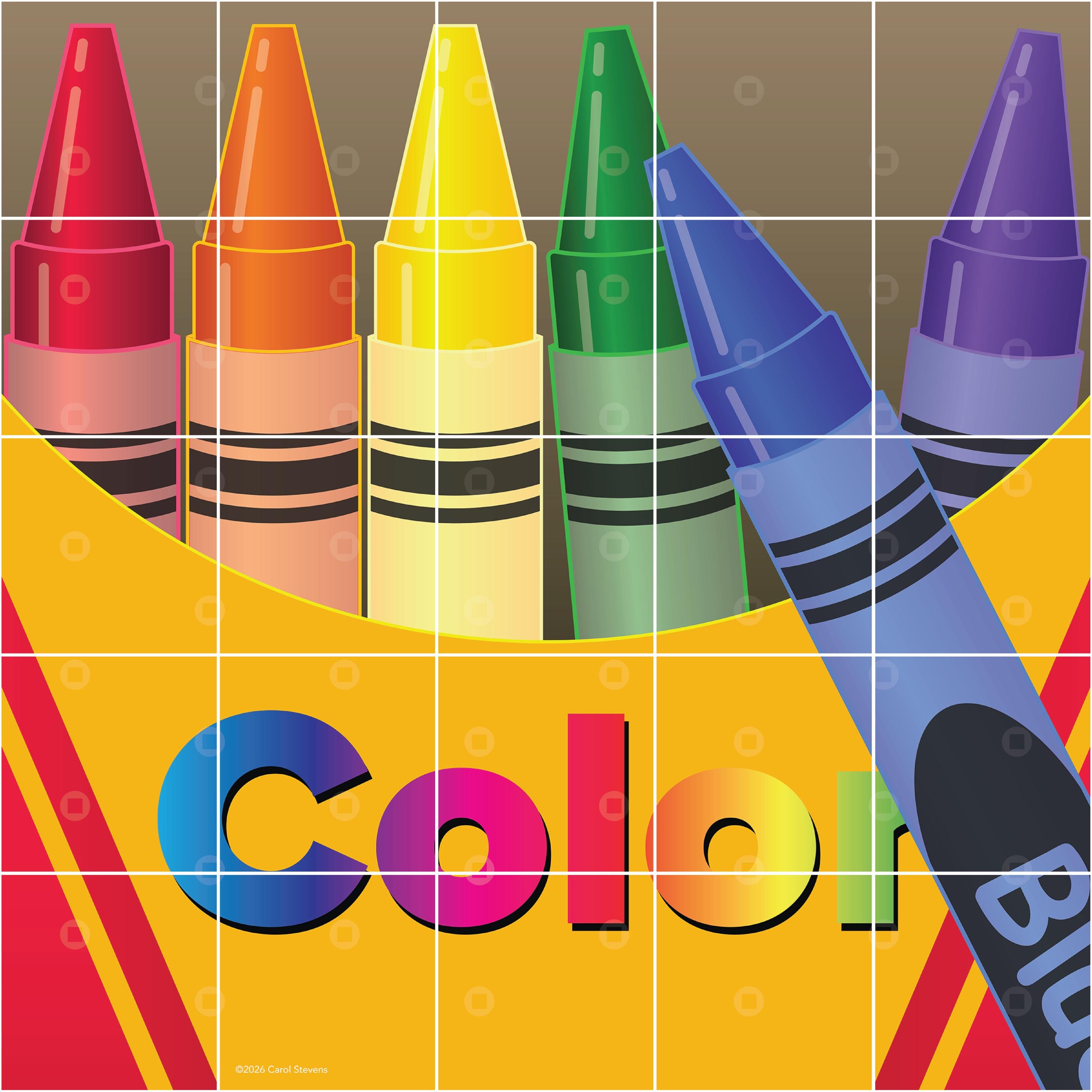 Printable Crayon Box Adaptive Mini Puzzle | Visual Travel Activity for ...
