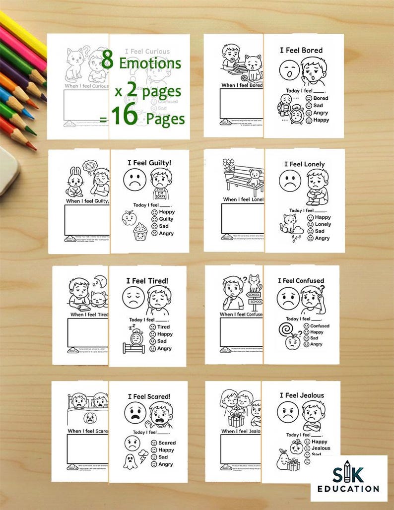 My Feelings Coloring Pages for Kids | Series 2: Understanding Hard ...