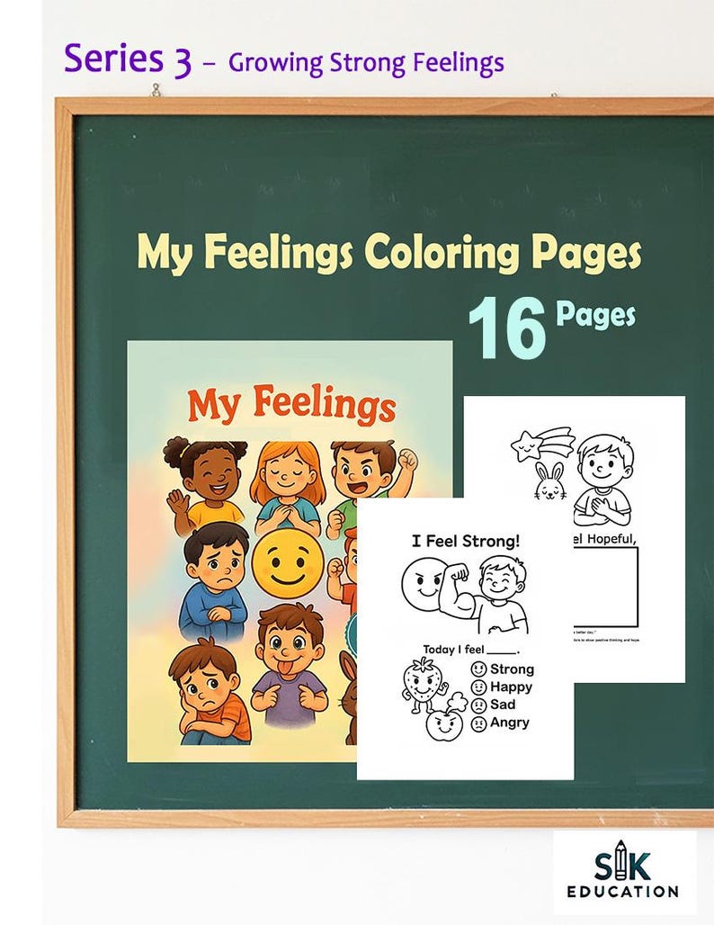 Feelings Coloring Pages for Kids | Emotional Learning, Series 3 ...