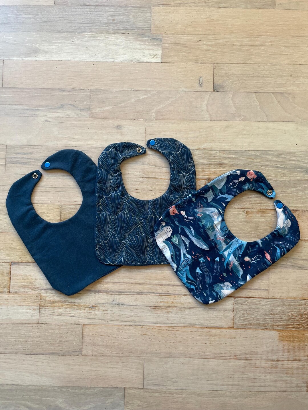 Deep Sea Baby Bib Set – Neutral Handmade Bibs - Etsy