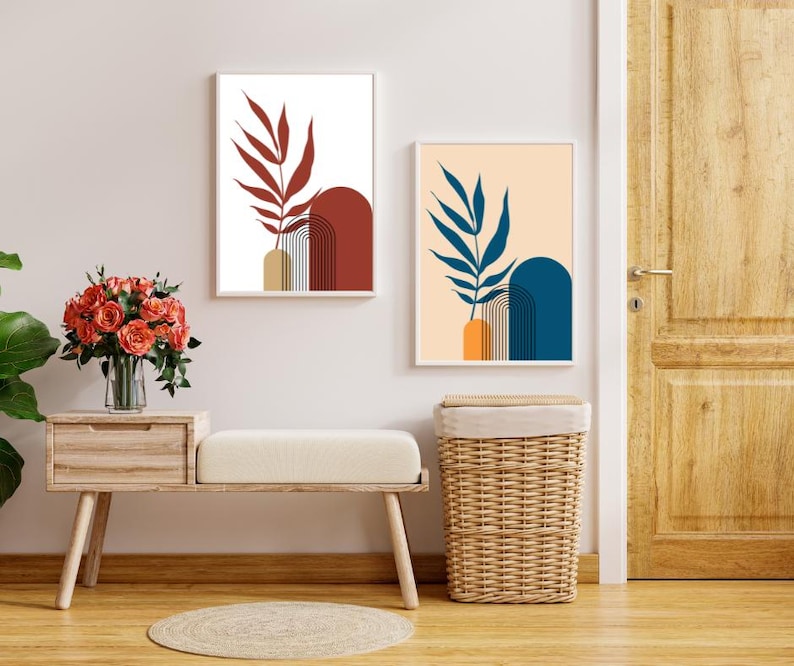 Buy Boho Botanical Abstract Art Set | Minimalist Scandinavian Wall ...