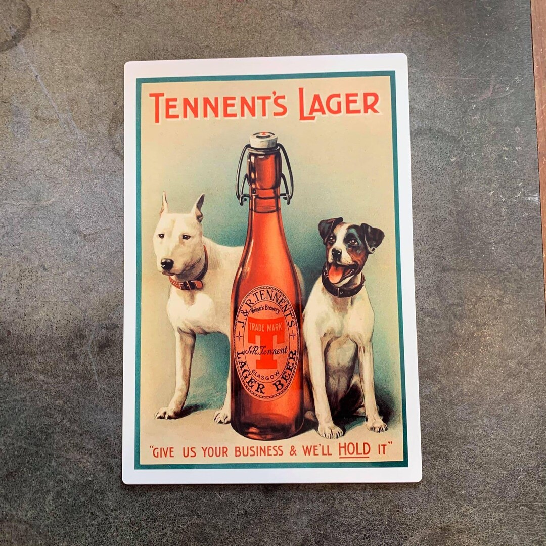 Tennents Lager Metal Sign – Vintage Beer Advertising Plaque - Etsy UK