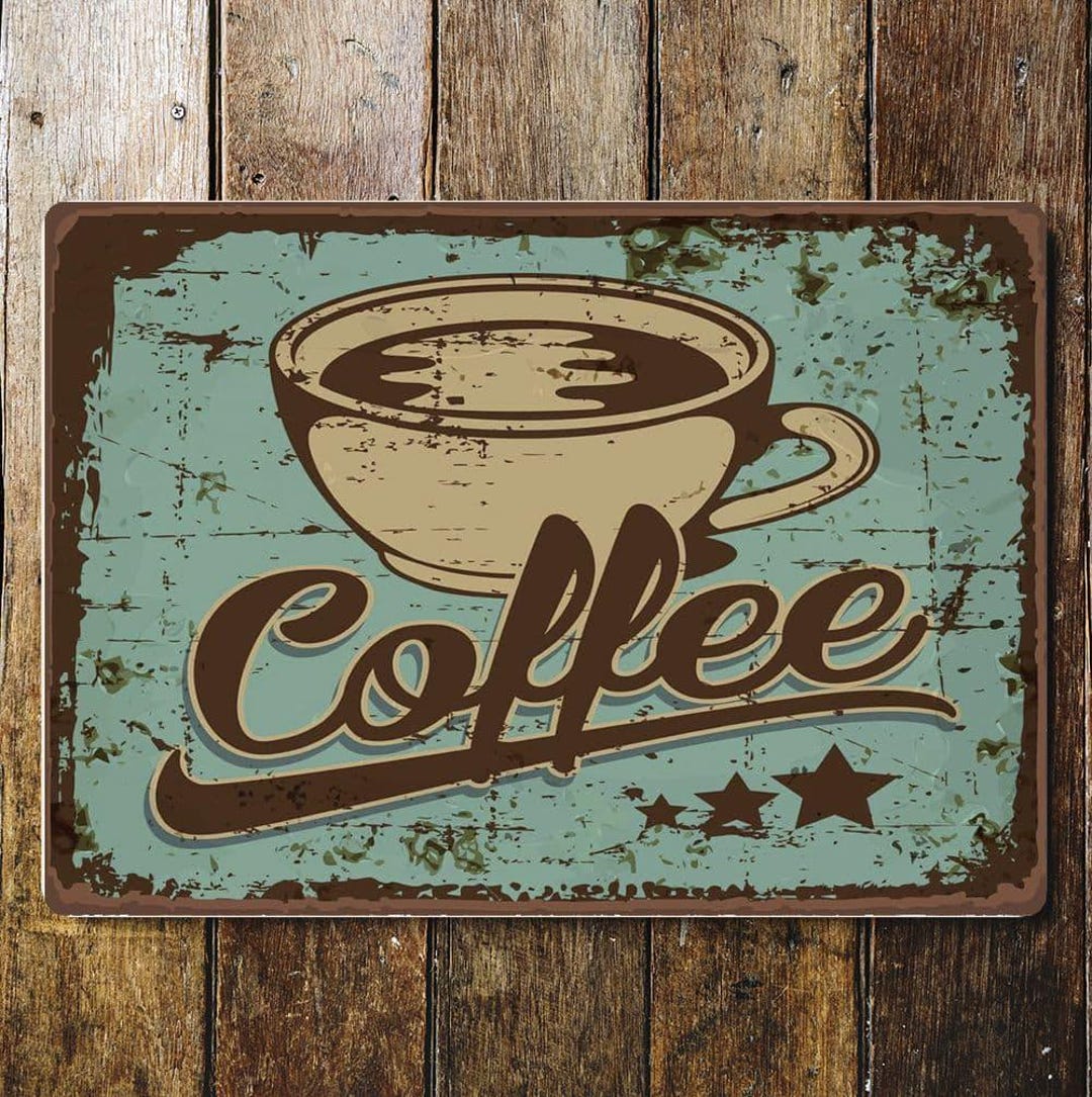 Coffee Metal Sign – Vintage Retro Wall Art for Kitchen & Café Decor - Etsy