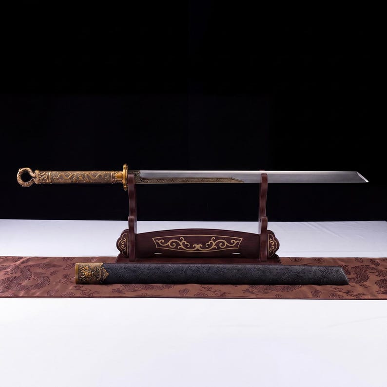 Handmade Dragon Ring Pommel Katana – Chinese Style Long Sword ...