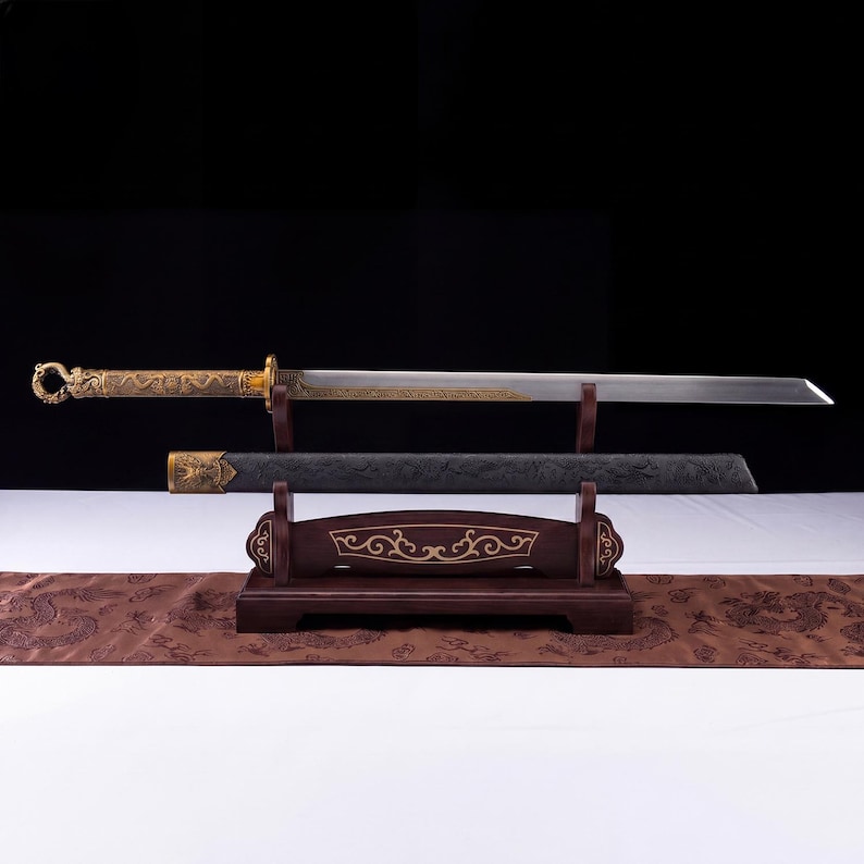 Handmade Dragon Ring Pommel Katana – Chinese Style Long Sword ...