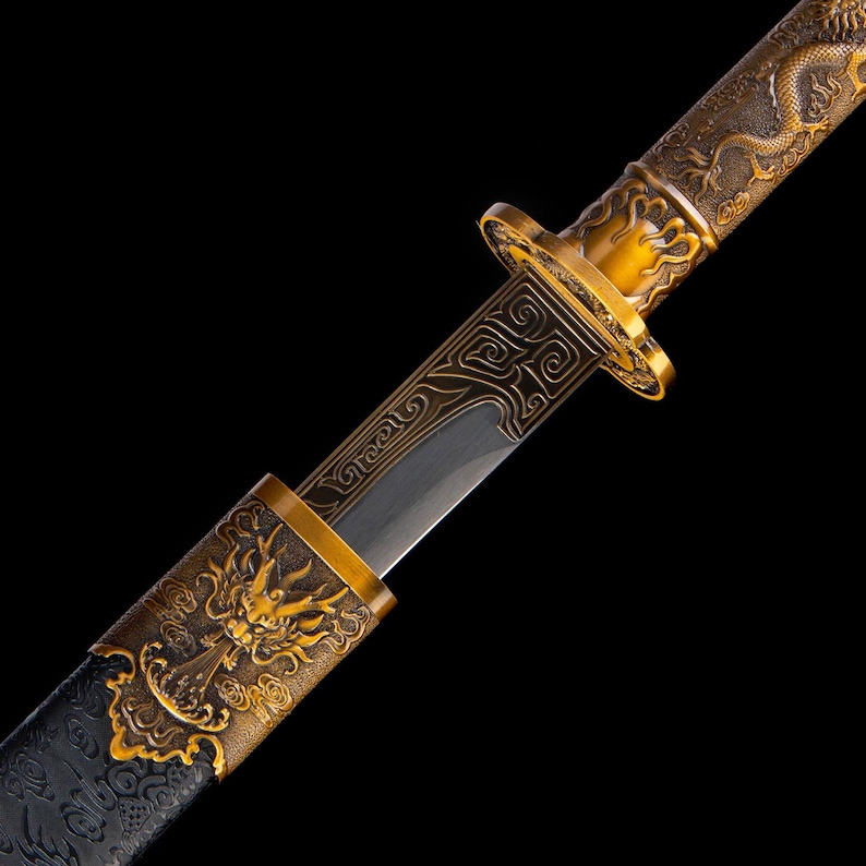 Handmade Dragon Ring Pommel Katana – Chinese Style Long Sword ...