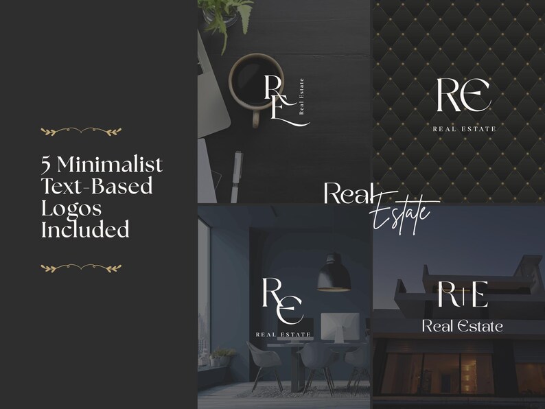 Luxury Key Logo Kit Editable in Canva | Elegant Real Estate Logo Set ...