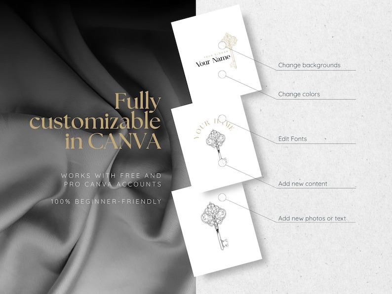 Luxury Key Logo Kit Editable in Canva | Elegant Real Estate Logo Set ...