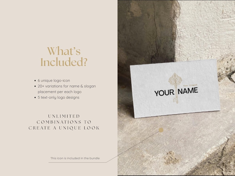 Luxury Key Logo Kit Editable in Canva | Elegant Real Estate Logo Set ...