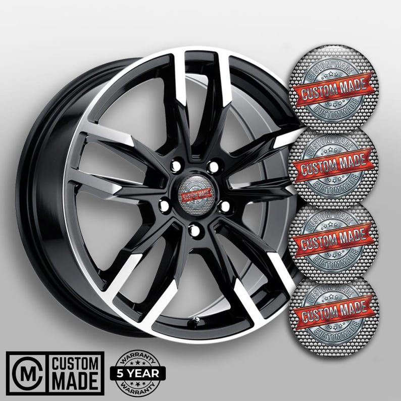 Custom Wheel Center Cap Decals (set of 4) – Personalized 3D Domed Epoxy ...