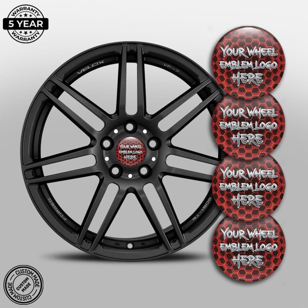 Personalized Wheel Center Cap Stickers – Set of 4 Custom 3D Domed Epoxy ...