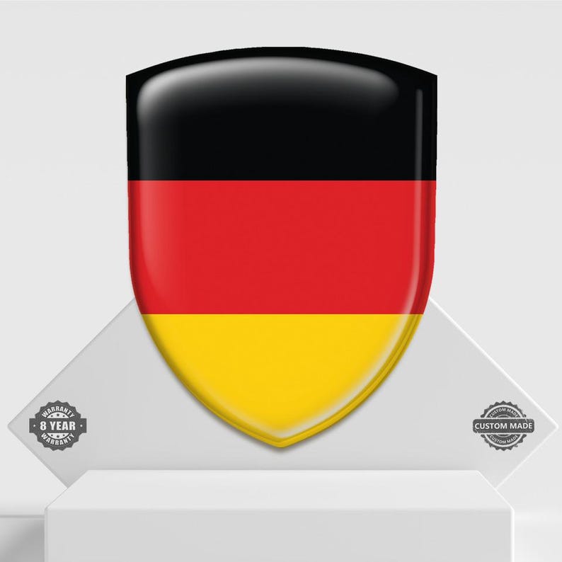 German Flag 3D Domed Car Decal – Premium Resin Shield Sticker for Cars ...
