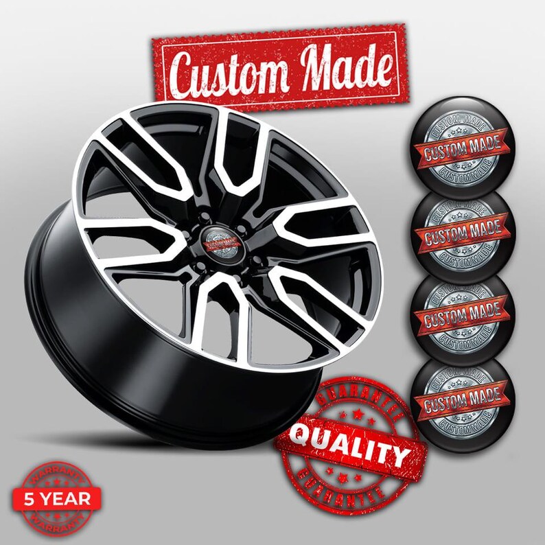 Custom Made Wheel Center Cap Stickers – Set of 4 3D Domed Epoxy Resin ...
