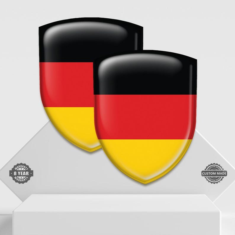 German Flag 3D Domed Car Decal – Premium Resin Shield Sticker for Cars ...
