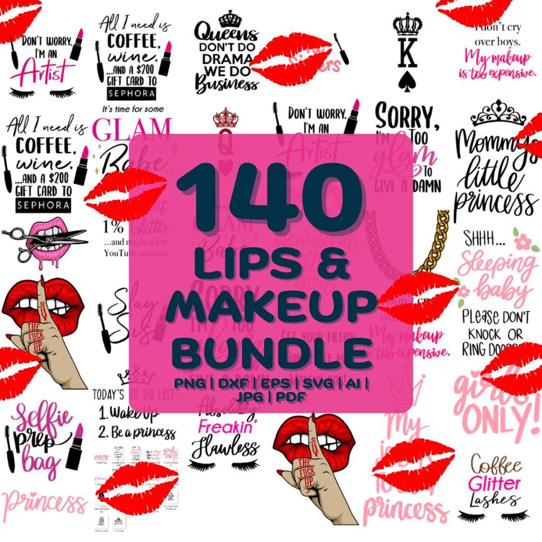 Lips SVG Bundle | Makeup Clipart | Cut Files for Cricut | Beauty ...