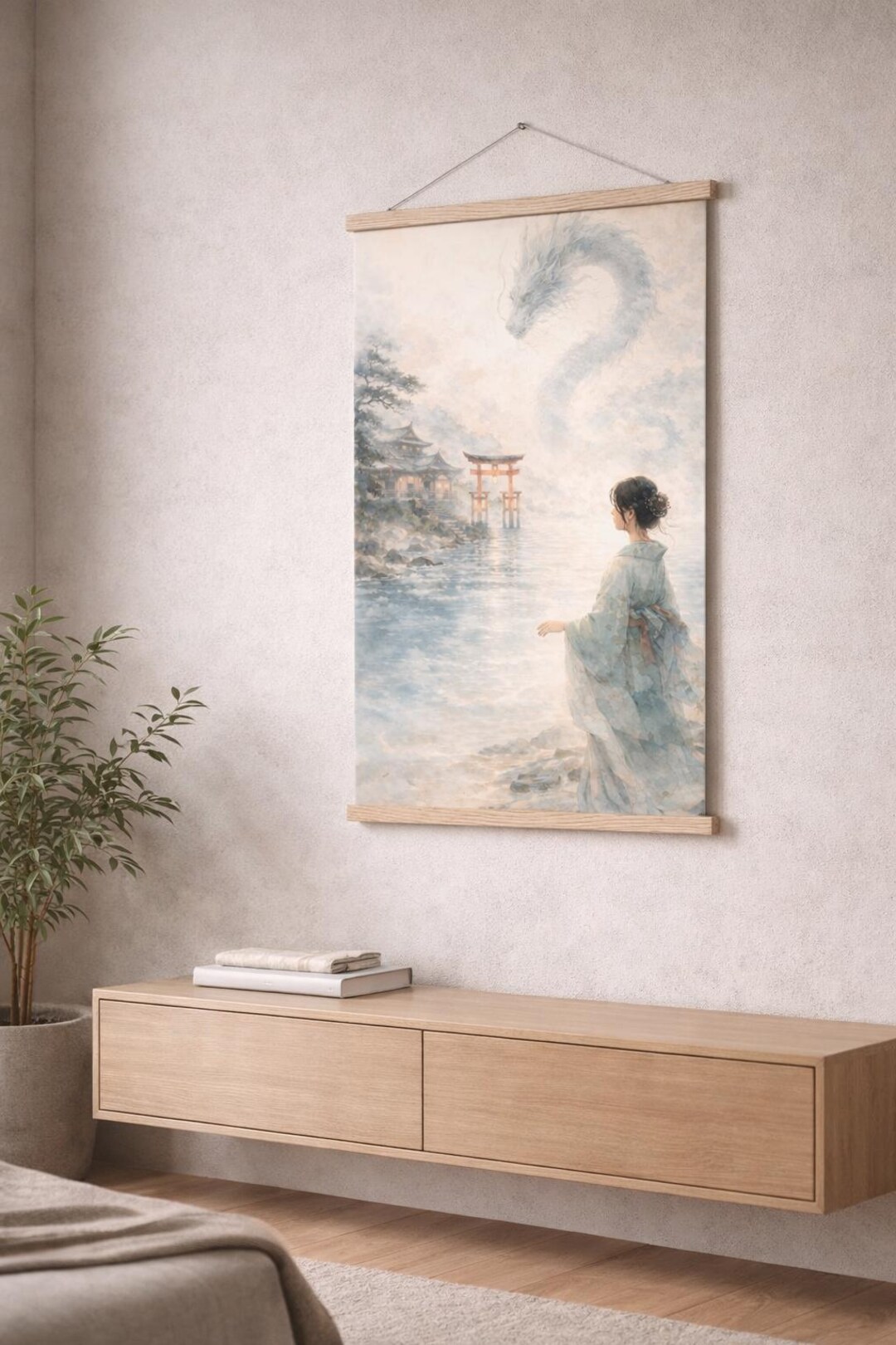 Japanese Posters With Wooden Frames – Spiritual Asian Wall Art ...