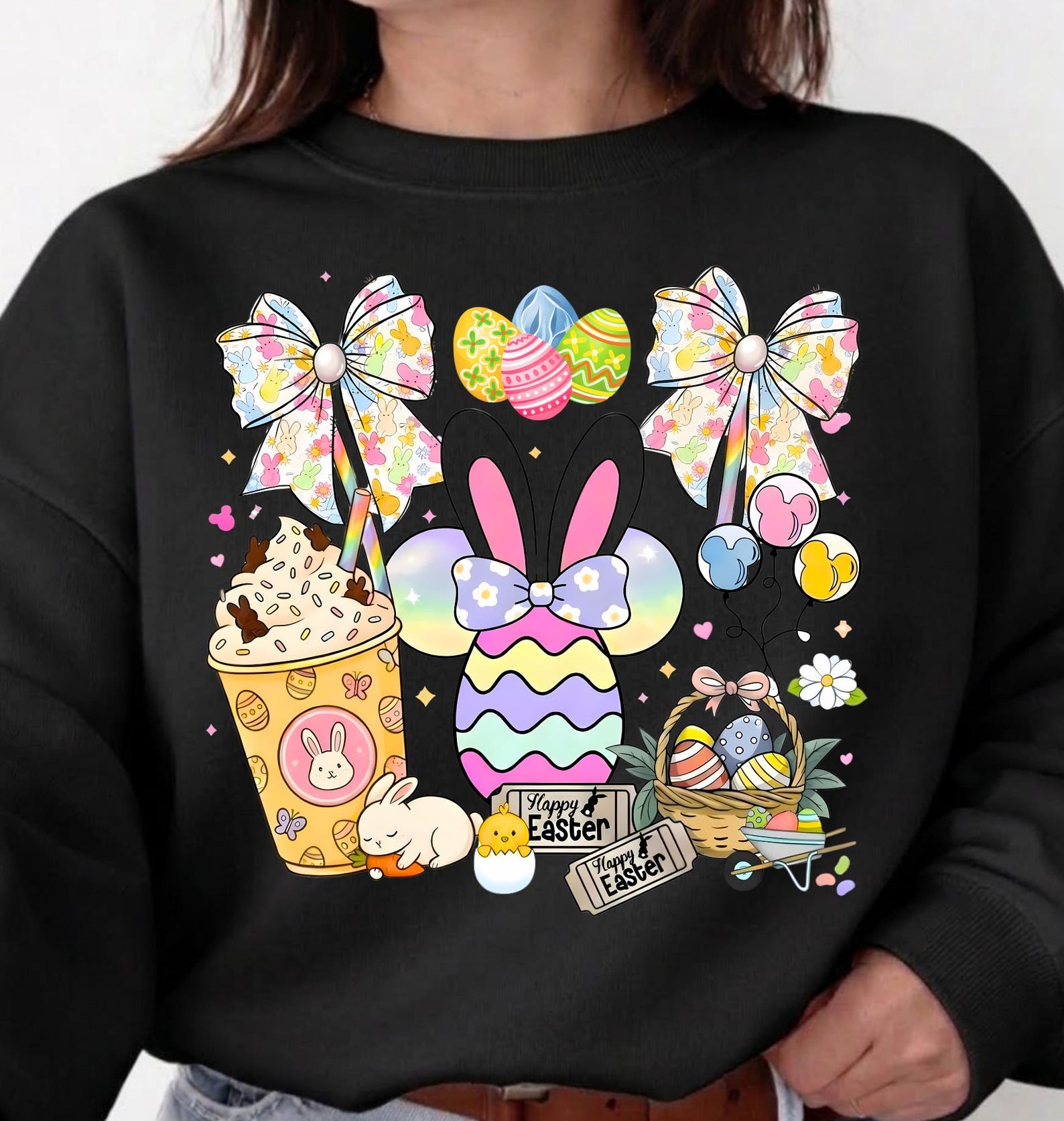 Happy Easter Bunny Clipart, Pastel Spring Egg Design (digital Download ...