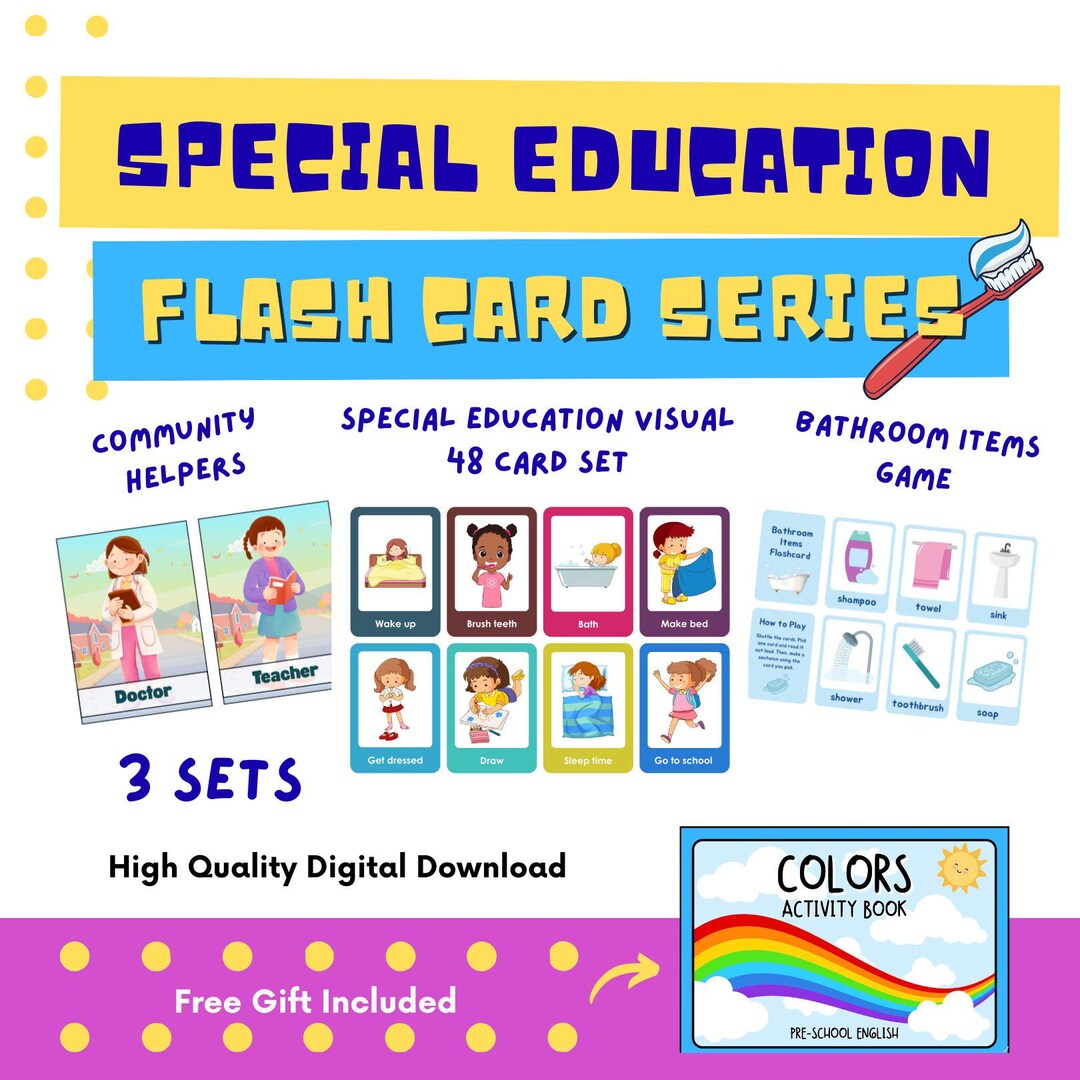 Special Education Flash Cards Bundle – Visual Supports | Autism, SPED ...
