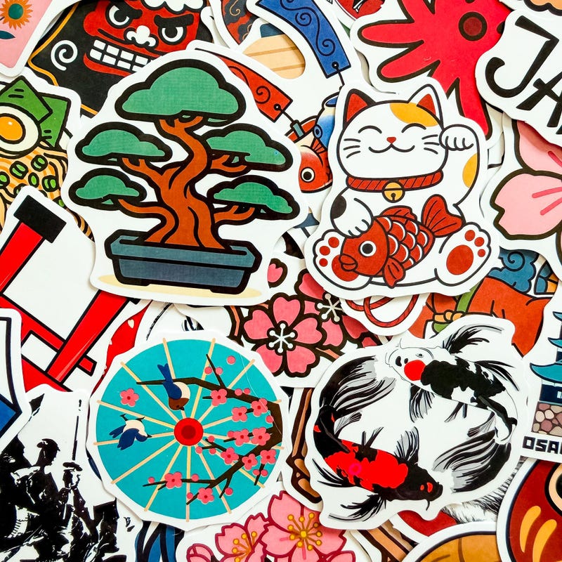 Japanese Stickers Geisha - Etsy