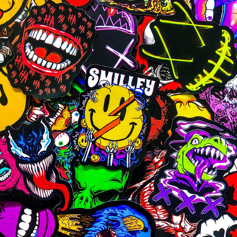 Neon Graffiti Stickers - Etsy