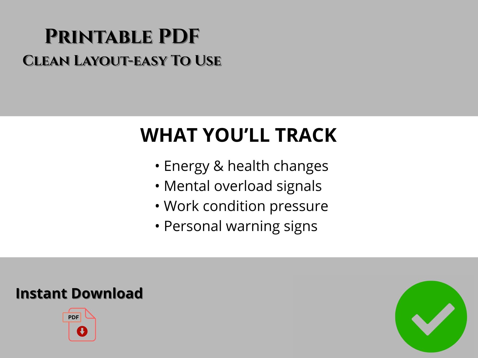 Burnout Early Warning Checklist: Identify Signals (printable PDF) - Etsy