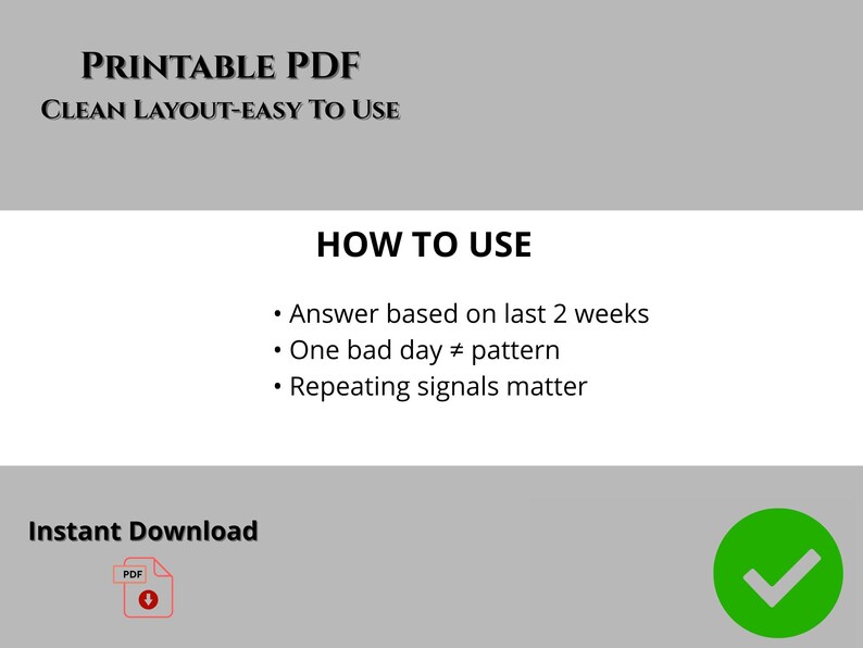 Burnout Early Warning Checklist: Identify Signals (printable PDF) - Etsy